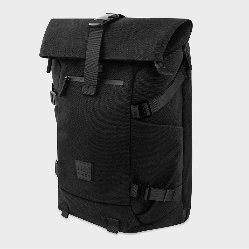 Nomad Backpack in Full Black | Hemp and Weatherproof – 8000Kicks
