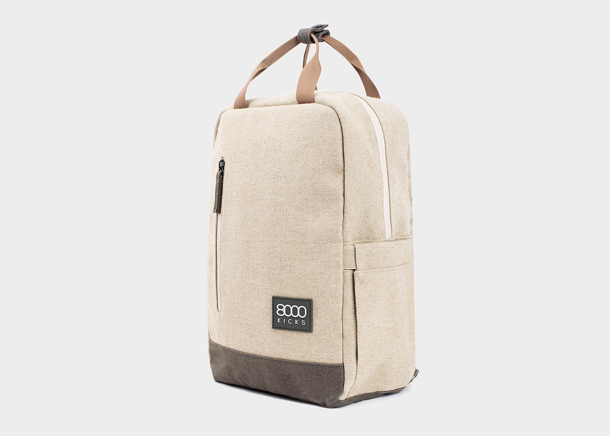 Small Backpack in Beige and Green | 8000Kicks | Spacious and Compact