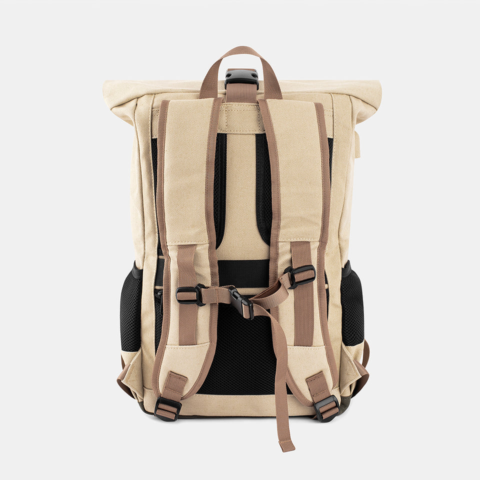 Beige and Green Backpack | 8000Kicks | Hemp and Weatherproof