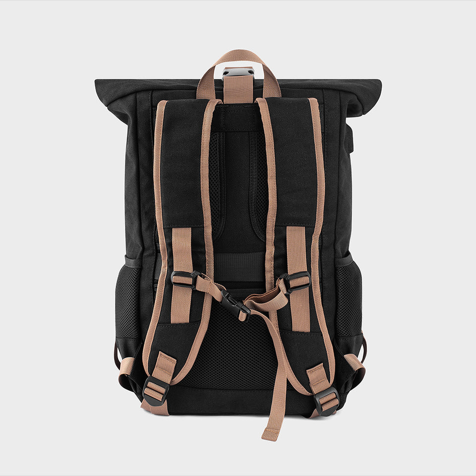 Black Backpack | 8000Kicks | Hemp and Weatherproof
