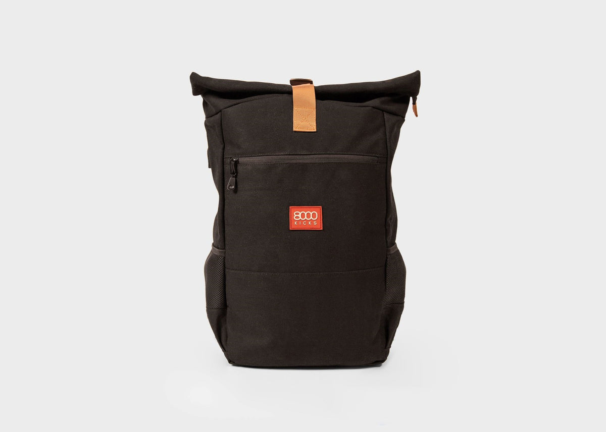 Black Backpack | 8000Kicks | Hemp and Waterproof